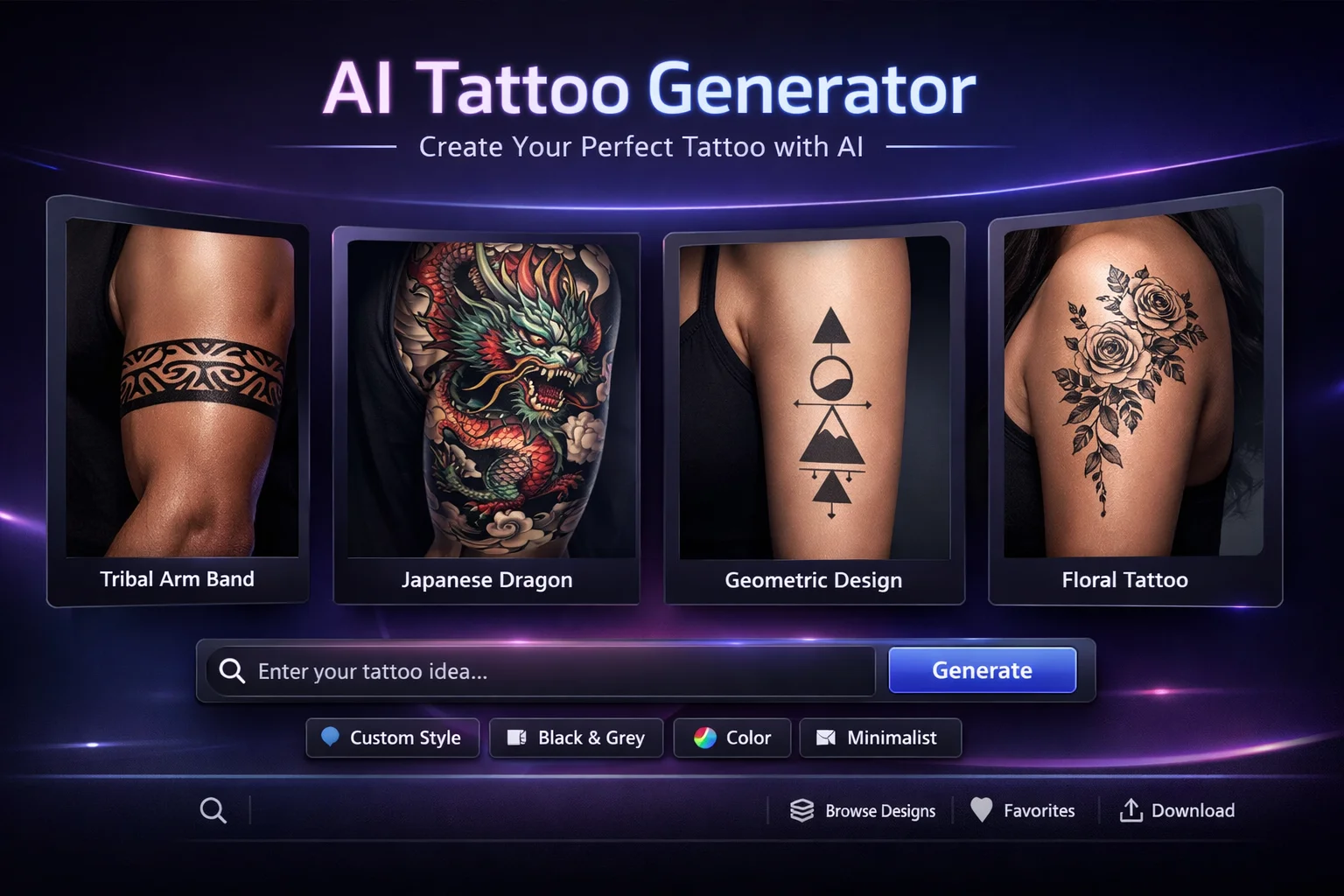 AI Tattoo Generator - Free Custom Tattoo Design Creator Online